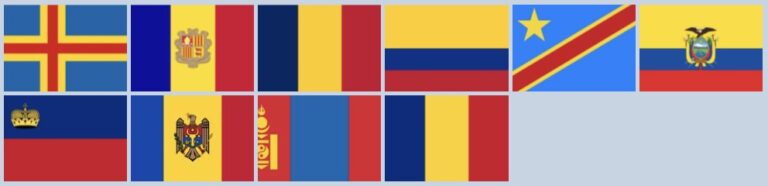 Country Flags with Yellow, Blue, and Red