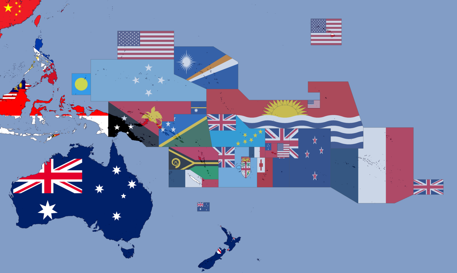 Flag Map of Oceania image and meaning
