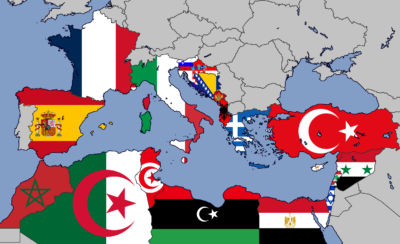 Flag Map of The Mediterranean image and meaning