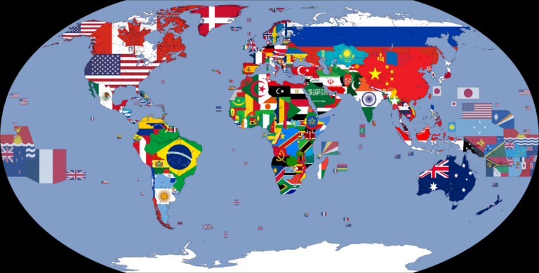 Flag Map of The World image and meaning