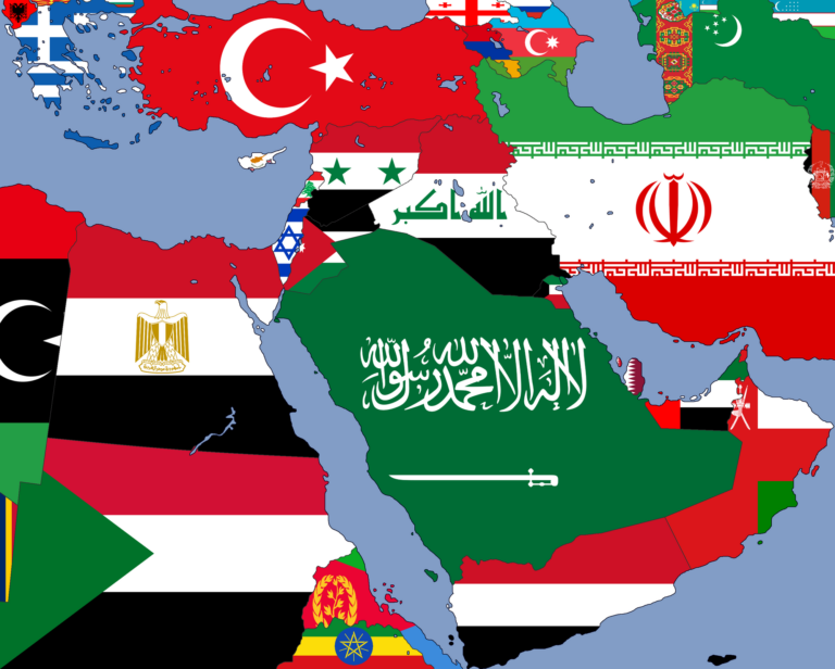 Flag Map of the Middle East image and meaning