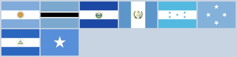 Country Flags with Light Blue and White