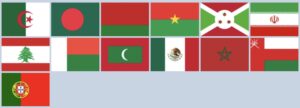 Country Flags with Red and Green